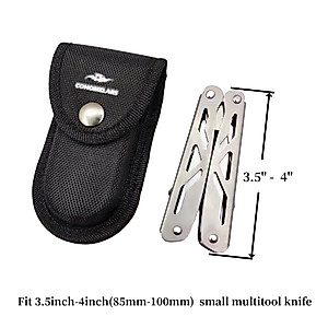 Nylon Sheath (Extra Small Size) for 3.5''-4'' Leatherman Multitool, Horizontally Carry Small Knife Case Fits 3.5''-4'' Thick Folding Pocket Knife,Small Tool Pouch,EDC Belt Holder (Black)