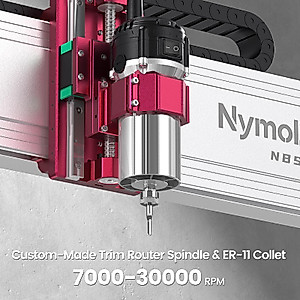 NymoLabs NBS-6040 CNC Router Machine with Custom-Made 710W 7000-30000 RPM Trim Router Spindle & ER-11 Collet, Linear Rails & Ball Screws on 3-axis, Engraving for Wood Acrylic Aluminum