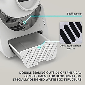 boqii Cat Litter Box Self Cleaning, WiFi Enabled APP Remote Control for Multiple Cats Secure, 13L Ultra-Large Waste Box,Quiet Self-Cleaning Cat Litter Box (Grey)