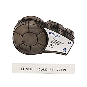 Brady Authentic (M21-500-461) Extreme-Temp Resistant Label for Lab, Equipment, and Asset Tracking Labeling, Black on White- For M210, M210-LAB, M211, BMP21-PLUS and BMP21-LAB Printers, .5" W, 21' L