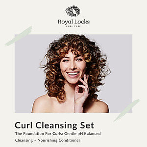 Conditioner and Hydrating Shampoo Set for Curly Hair | Sulfate and Paraben Free Keratin Rich | For Curly Wavy Textured Grey or Fine Hair .by Royal Locks Argan and Macadamia Nut Oils