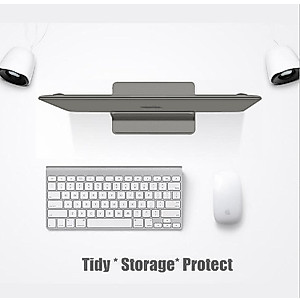 Vertical Laptop Stand for Desk [Adjustable] Sturdy Aluminum Dock Fits All Laptops (up to 20.3 inches) Space Saving, Modern Compact Holder, Compatible with MacBook Pro/Air, Surface, HP, Dell (Gray)