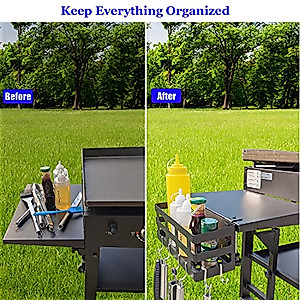 MeWeBlue Griddle Caddy Storage, Space Saving Grill Accessories Tool Holder, BBQ Accessories Organizer Box Designed for 28 36 Blackstone Griddle, Tool Free No Drill