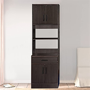 Better Home Products Shelby Tall Wooden Kitchen Pantry in Tobacco