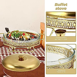 BESTonZON Stainless Steel Chafing Chafing Dish Buffet Set Stock Pot Buffet Warming Tray Buffet Dish Oval
