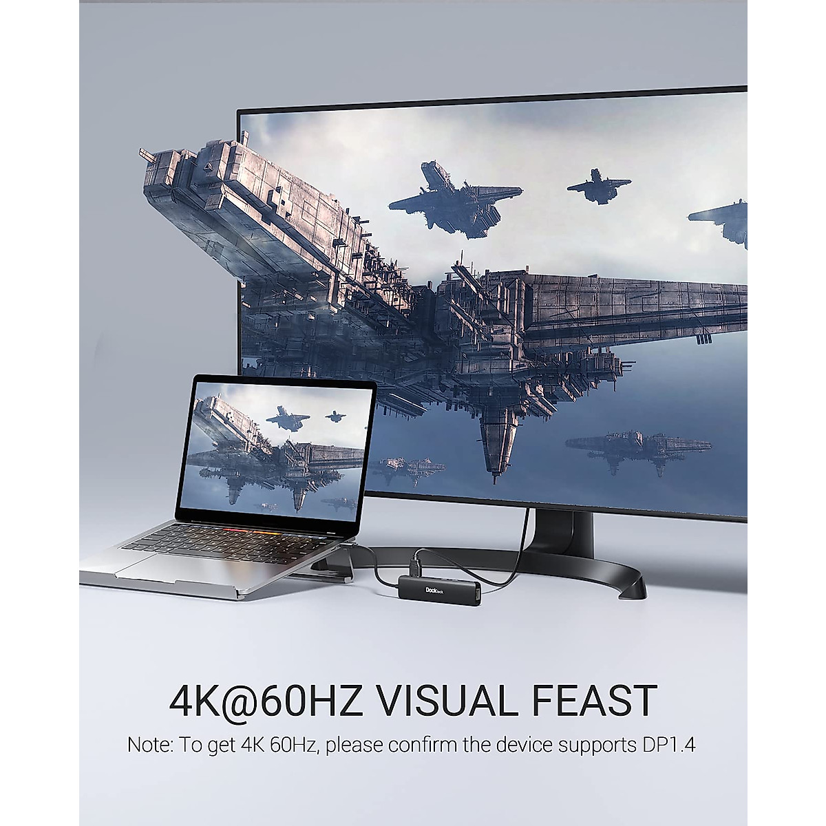 USB C Hub 4K 60Hz, Dockteck 7-in-1 USB C PD Ethernet Hub Dongle with 4K 60Hz HDMI, 1Gbps Ethernet, 100W PD, 2 USB 3.0, SD/Micro SD for MacBook Air/Pro M1 2020, iPad Pro 2021, iPad Mini 6 and More