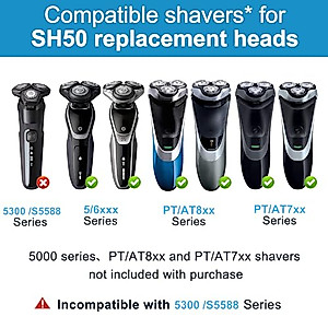 SH50 Replacement Heads for Phillips Norelco 5000 Replacement Electric Shaving Head Razor Blades