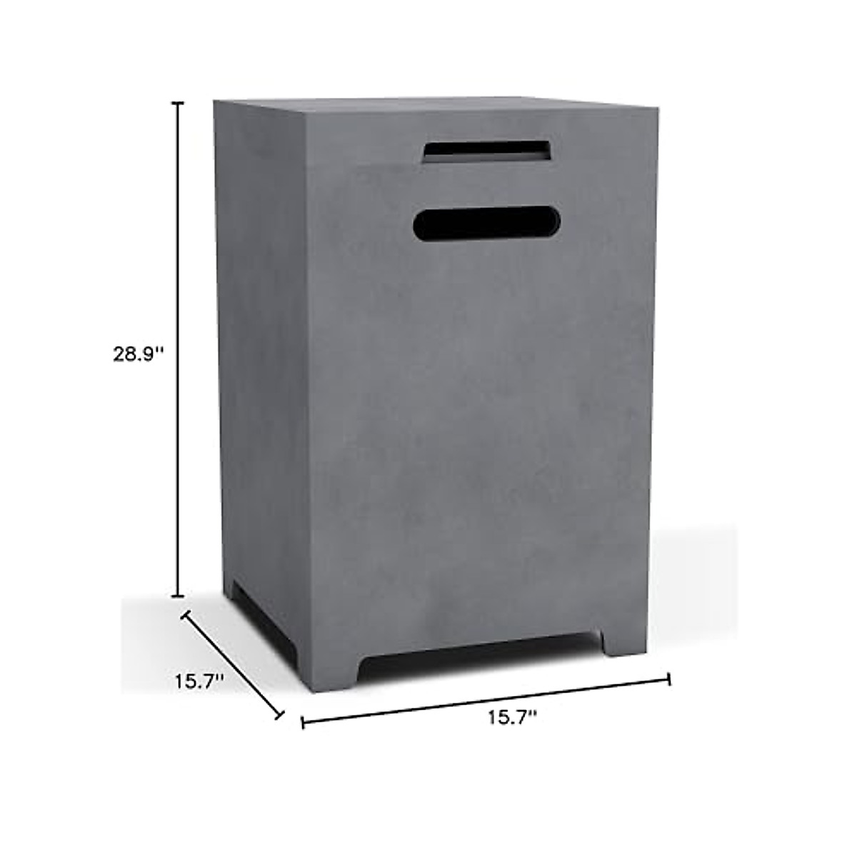 Kante 23.6" H Square Natural Eco-Friendly Concrete/Metal Outdoor Patio Backyard UV and Weather Resistant Modern Propane Tank Cover Storage Box for Gas Fire Pit,Natural Concrete,RMFP-T01-81921