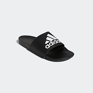 adidas Unisex Adilette Comfort Slide Sandal, Black/White/Black, 8 US Women