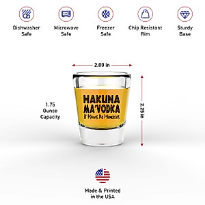 LitGifts Funny Vodka Glass - Cute Shot Glasses for Women or Men - Vodka Glasses for Men or Women - Unique Vodka Gifts for Vodka Lovers - Funny Shot Glasses for Adults - 1.75 Ounce Shot Glass