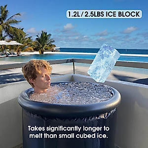 Extra Large Ice Block Mold for Ice Bath Cold Plunge Accessories, 4 Pack for 10LB Ice, Stackable Water Chiller Ice Tray Ice Cube Molds with Lids, Silicone Collapsible Food Storage Containers, Black