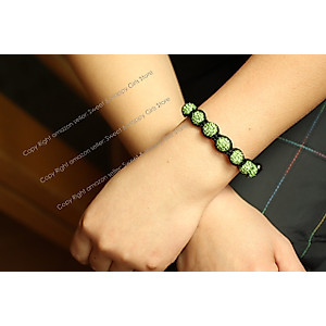 Shamballa Style Jewelry 7 Beads Purple Pave Sparkle Crystal Ball Hand-Woven Bracelet Adjustable 7 Beads