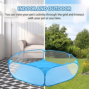 RYPET Guinea Pig Playpen - Breathable & Transparent Pet Playpen Pop Open Outdoor/Indoor Exercise Fence, Portable Yard Fence for Guinea Pig, Rabbits, Hamster, Chinchillas and Hedgehogs