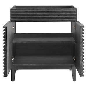 Modway Render 30" Particleboard and Laminate Bathroom Vanity Cabinet in Charcoal