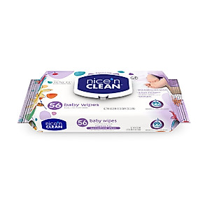 Nice 'N Clean Unscented Baby Wipes (336 Total Wipes) | Ideal for Sensitive Skin | Hypoallergenic, Alcohol-Free, Paraben-Free Wet Wipes | Infused w/Aloe & Vitamin E, 56 Count (Pack of 6) (A250S6)