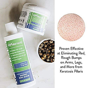 KP Elements Body Scrub & Exfoliating Cream for Keratosis Pilaris Treatment Bundle (8 fl oz) | Bump Eraser Body Scrub | KP Lotion & KP Bump Eraser | Strawberry Legs Treatment for Women