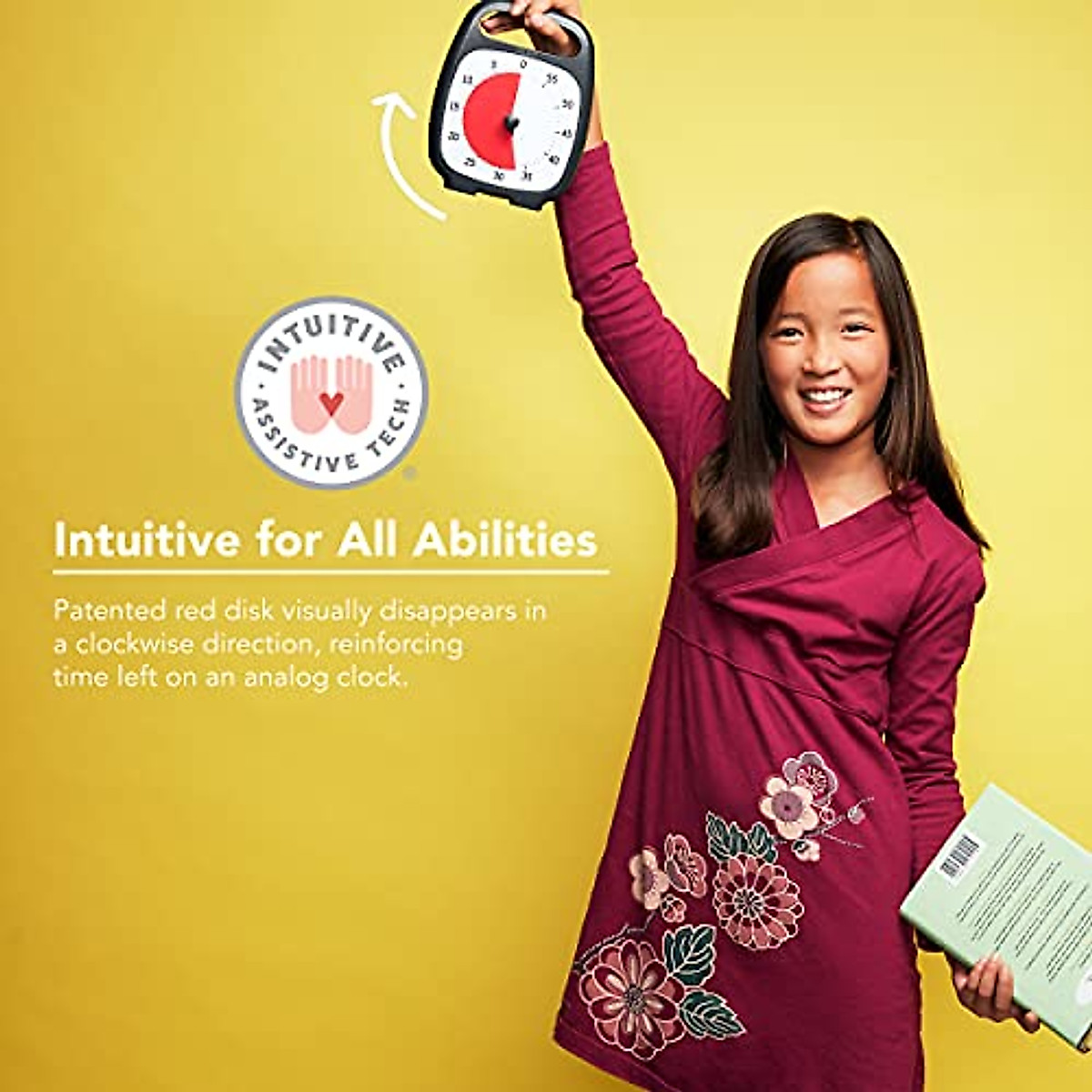 TIME TIMER PLUS 60 Minute Desk Visual Timer - Countdown Timer with Portable Handle for Classroom, Office, Homeschooling, Study Tool with Silent Operation (Charcoal)