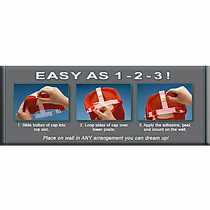 Cap Capers® Baseball Cap Display; Wall Mounted Hat Rack; Baseball Cap Storage & Organization; (12 pk) Great for Cap Collectors. The Ultimate Display for Baseball Caps