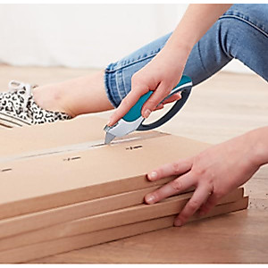 Utility Knife Blades Ten Pack - Box Cutter Blades Refills - 10 Heavy Duty SK5 High Carbon Steel Utility Razor Blade Replacement in Convenient Storage Box - Standard Size - Fits Most Cutters & Knives