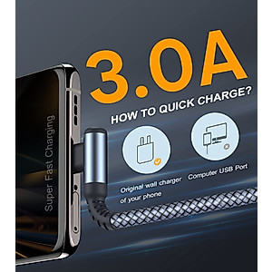 USB-C to USB-C Cable 60w [2-Pack 6.2ft], Right Angle iPhone 15 Fast Charger Cord Compatible with iPhone 15 Plus 15 Pro Max, MacBook Air/Pro,iPad Air/Pro Samsung Galaxy S23 S22 S21 S20+, Note 20 10