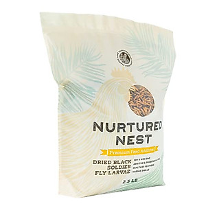 Nurtured Nest Premium Black Soldier Larvae - High Protein/High Calcium Chicken Treats - Better Than Mealworms - Non-GMO, Additive Free (2.5 lb)