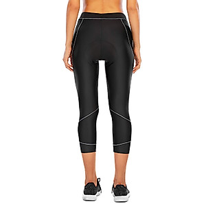 4ucycling Padded Bike Shorts Women|3/4 |Long Tights|3D|UPF 50+ Womens Biking Pants Women's Cycling