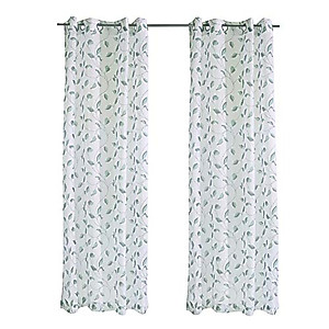 LOFT LIVING Tandem Leaf Indoor/Outdoor Grommet Curtain Panel 54" x 96" in Green
