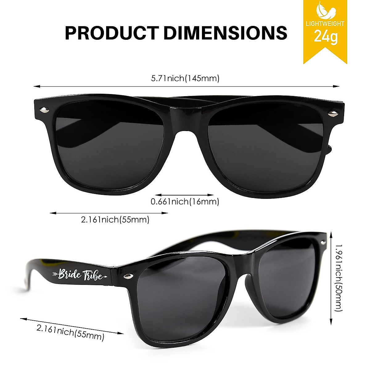 Dwenarry Bachelorette Party Favors Sunglasses Retro Black Sunglasses Bridesmaid Proposal Gifts Bride Tribe Shades Party Supplies 12 pack