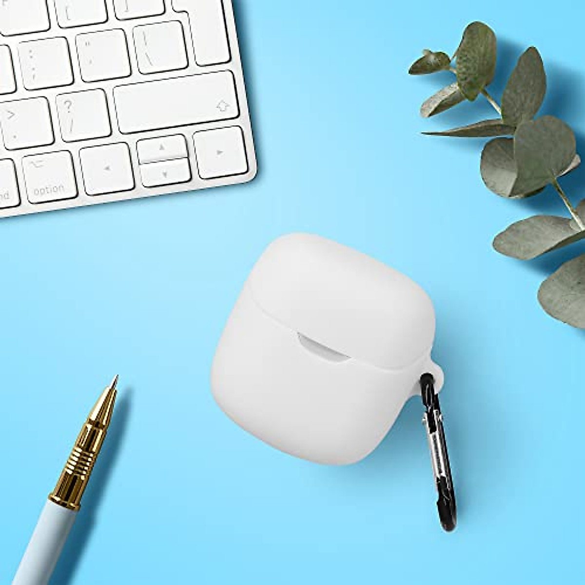 kwmobile Silicone Case Compatible with JBL Tune 220TWS / 225TWS - Case Protective Cover for Headphones - White