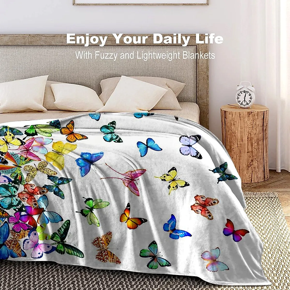 Butterfly Blanket Beautiful Butterfly Throw Blanket Ultra Soft Blankets Lightweight Cozy for Bed Couch Sofa 50"x40"