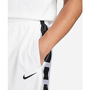 Nike Mens Dri-FIT Elite Basketball Shorts L White/Black