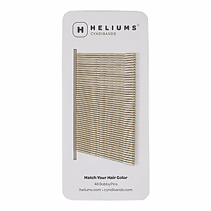 Heliums Bobby Pins - Light Ash Blonde - 2 Inch Wavy Hair Pins, Matte Metallic Color Blends with Light Ash Blonde Hair, 48 Count