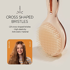 Mellotory, Tangle Rabbit Brush (Pink-Soft Bristles), Gentle Touch Detangler Hair Brush for Men Women & Kids. Soft Bristles for Sensitive Scalp. Wet & Dry Hair. Scalp Massager Brush, Detangling Brush for Adult and Kids Hair