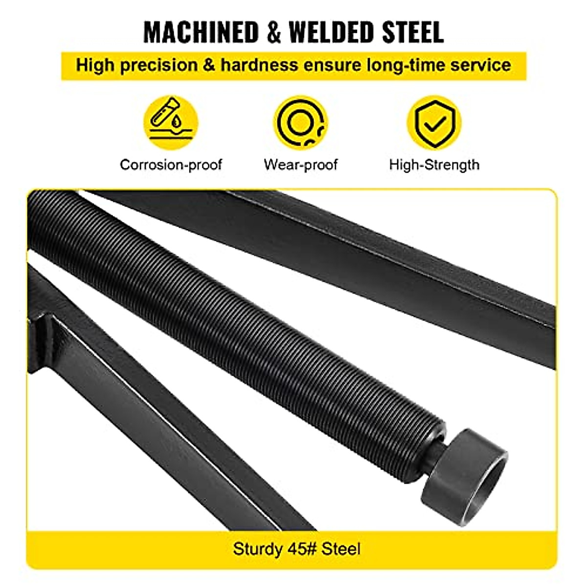 VEVOR Lower Bearing Carrier Puller, Compatible with Yamaha, Johnson, Evinrude, Honda, Mercury, Robust Steel Marine Lower Bearing Puller with Adjustable Arms, Works for Lower Carrier Bearing Removing , Black
