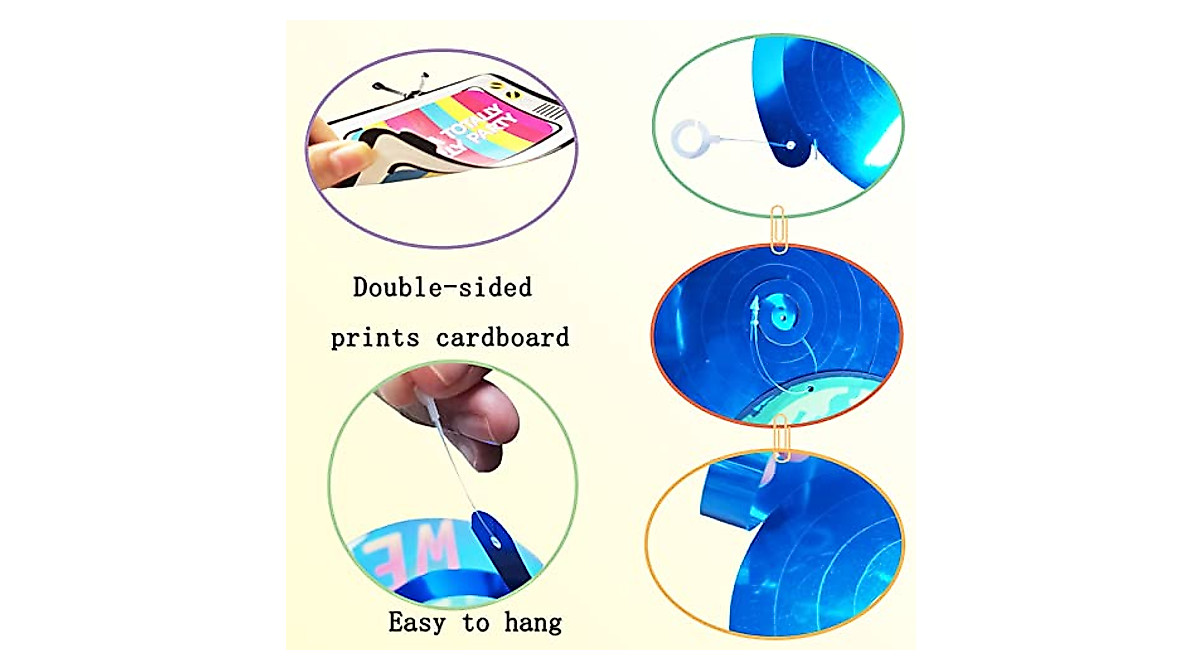 90s Party Decorations - 30pcs Retro Hanging Swirls & Cutouts