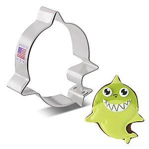 Little Shark Cookie Cutter, 3.75" Made in USA by Ann Clark
