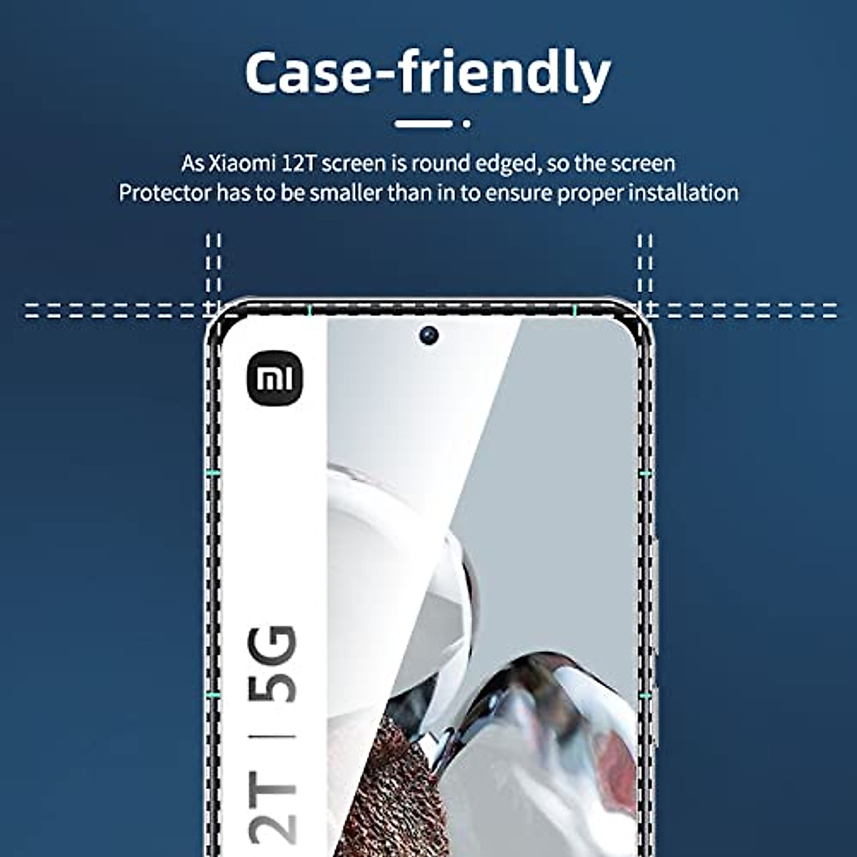 NEW'C 3 Pack Designed for Xiaomi 12T,Xiaomi 12T Pro Screen Protector Tempered Glass, Case Friendly Anti Scratch Bubble Free Ultra Resistant