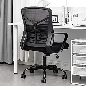 EnjoySeating Home Office Desk Chairs,Ergonomic Mesh Chair with Lumbar Support Adjustable Height Swivel Computer Task Chair