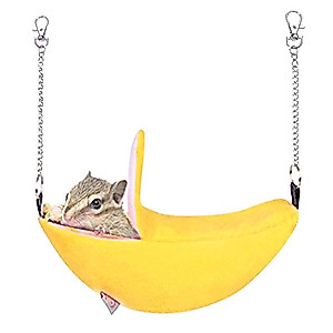 KUDES Banana Hamster Bed House Hammock Small Animals Hanging Warm Bed House Cage Nest Hamster Accessories