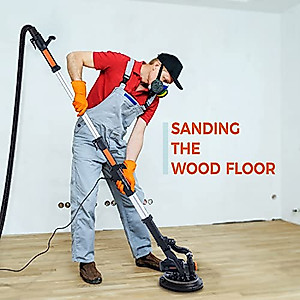 Drywall Sander 7.2 A, 900W ENGiNDOT Electric Wall Sander, 14 Sanding Discs, 6 Speed 900-1800RPM, 13ft Dust Collection Hose, Telescopic Handle, Automatic Dust Removal System, LED Light, Digital Display