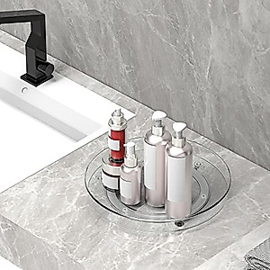 HYDROWE Lazy Susan Organizer, Round Plastic Turntable Organizer Organization Storage Container Bins,Spinning Organizer for Spices,Vanity Countertop Makeup Organizing(9.25 Inch+10.6Inch)