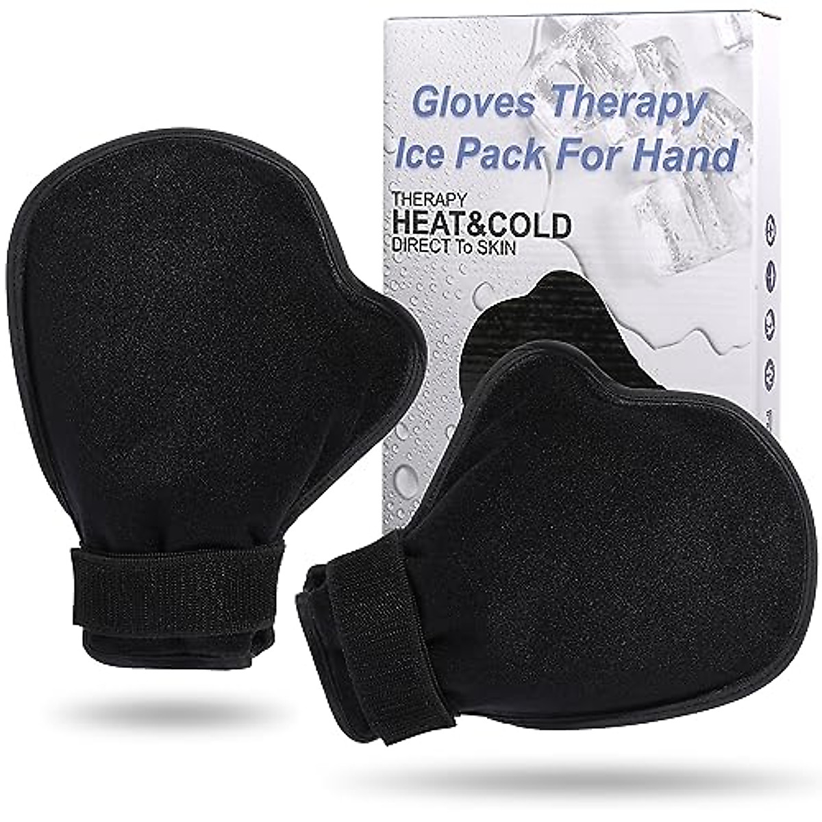 PRFCTLIFE Hand Ice Pack Gloves for Arthritis, Ice Pack for Hand and Wrist, 2 Pack Ice Gloves for Arthritis Hands, Chemotherapy, Neuropathy, Hand and Finger Pain. Black