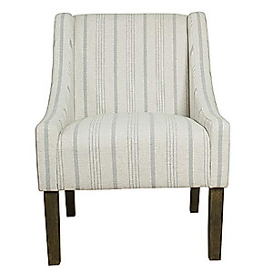 HomePop Modern Swoop Arm Accent Chair, Dove Grey Stripes