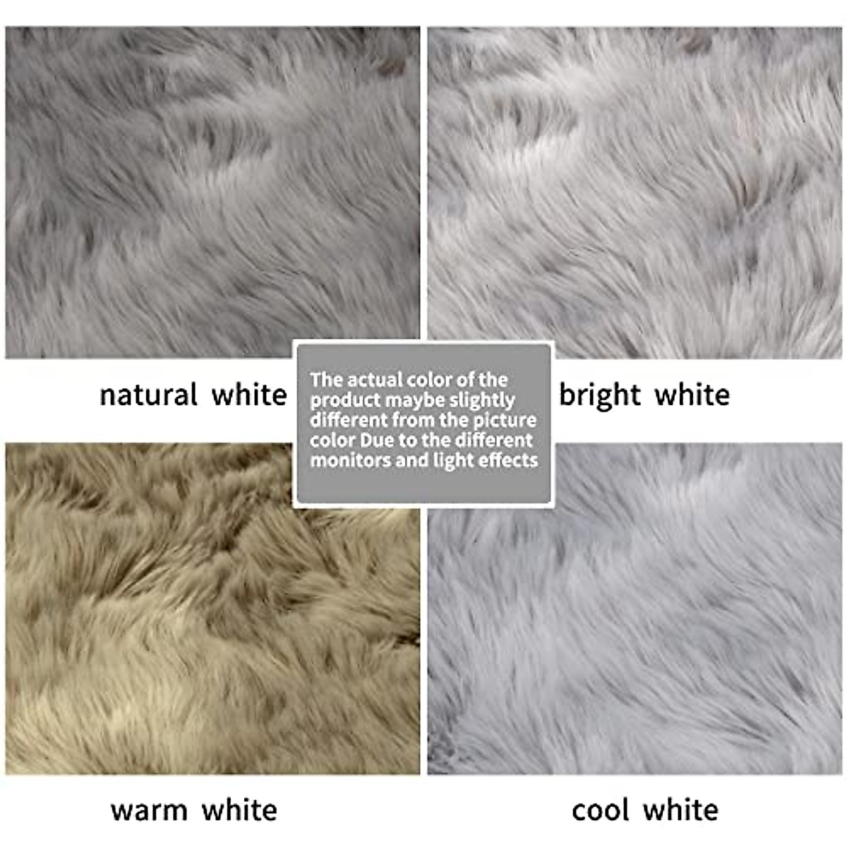 Ciicool Grey Fur Rug Fluffy Rug, 2x4 ft Small Faux Fur Rug for Bedroom, Washable Faux Sheepskin Rug for Sofa Couch Seat Cushion, Thick Shaggy Furry Rugs Floor Carpets for Bedside Living Room
