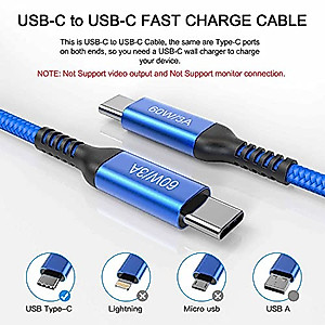 Awnuwuy 15ft USB C to USB C Cable Long [2 Pack], 60W Type C Charger Super Fast Charging Cord Compatible with iPad Pro Air 12.9 5th 4th Generation, Samsung Galaxy S22/S21 Ultra/Note 20, Pixel 6 Pro 4a