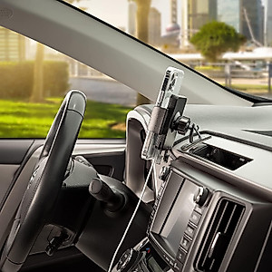 Nite Ize Squeeze Universal Dash Mount - Phone Holder & Mount for Car Dashboard - Cell Phone Accessories with Universal Design - Black