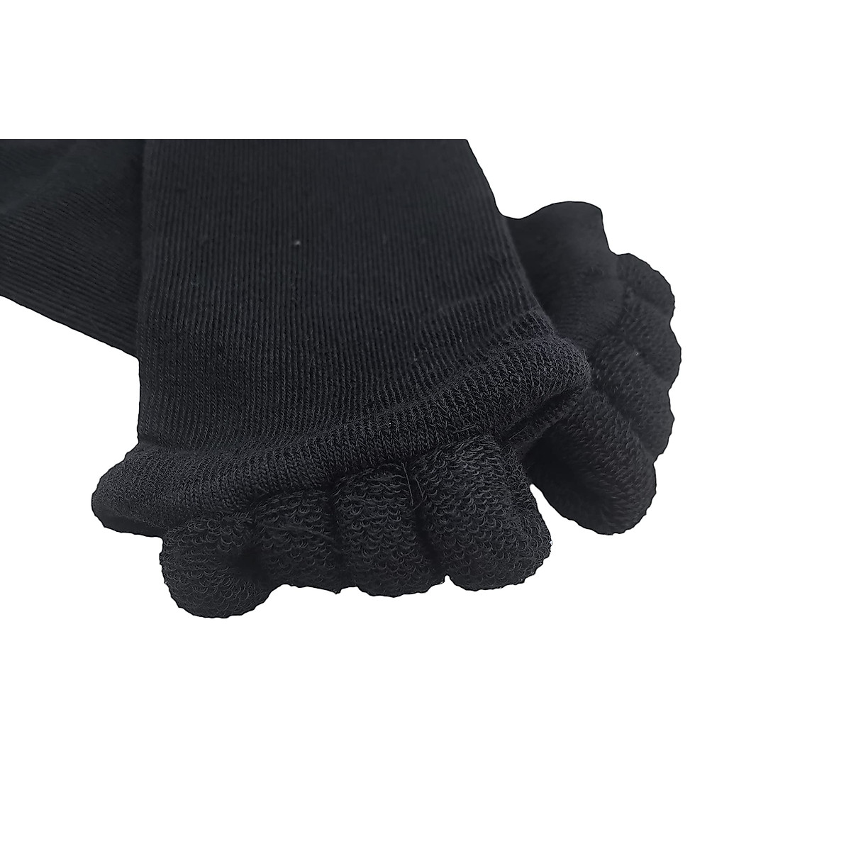 Homrap Women Toe Separator Socks Toeless Foot Alignment Socks for Yoga GYM Massage Pain Relief Improves Circulation Stretchy (Black)