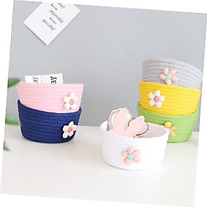 Cabilock Storage Box Storage Trays Baskets Woven Hamper Storage Bin Baskets Storage Bin for Toys Storage Baskets Cotton Rope Basket Sundries To Weave Woven Basket Cotton