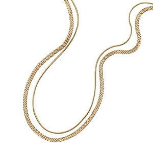 Skagen Women's Kariana Gold Tone Pendant Necklace With Crystal Accents, Gold Layered Chain