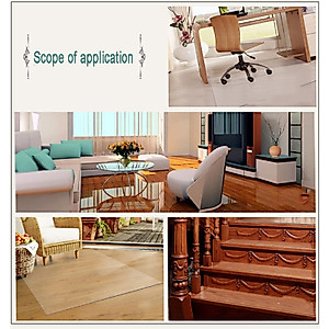 Office Chair Mat for Hardwood Floor，4x8.8ft Thick Transparent Heavy Duty Computer Swivel Chair，HD Transparent Carpet Entrance Hall Bedroom Mat Protect Pad,Transparent 2mm/0.08in
